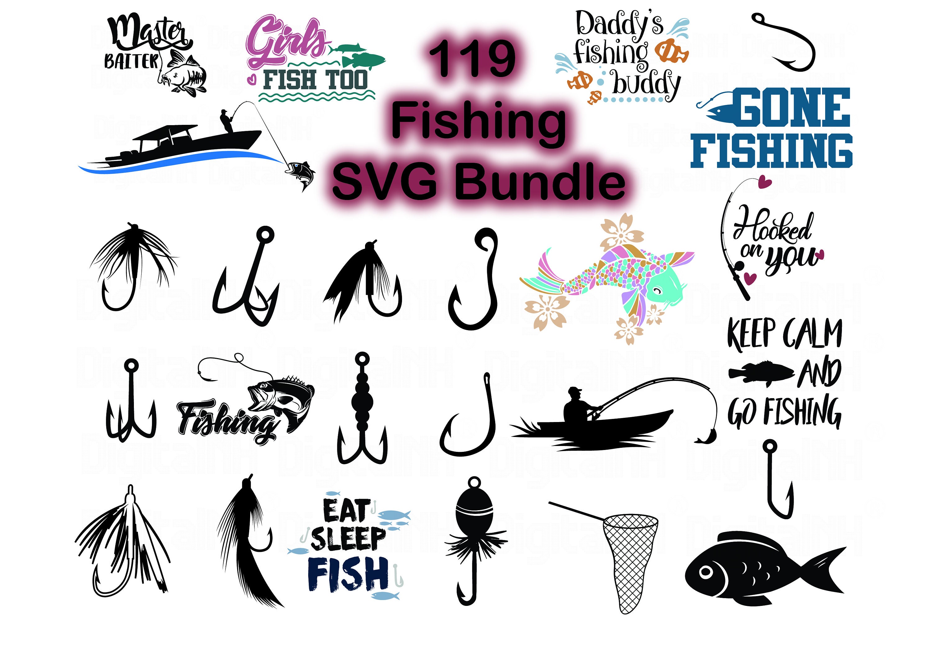 119 Fishing SVG Bundle Fishing Quotes SVG Fisherman Svg - Etsy