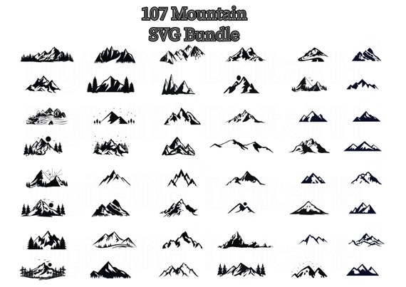 107 MOUNTAIN SVG Bundle Nature Svg PEAK svg Mountain Peak - Etsy France