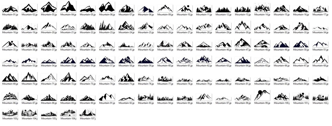 107 MOUNTAIN SVG Bundle Nature Svg PEAK svg Mountain Peak - Etsy France