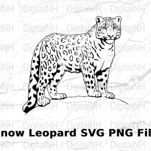 Snow Leopard SVG File, Digital Download, Wildlife Vector Art, Jungle ...