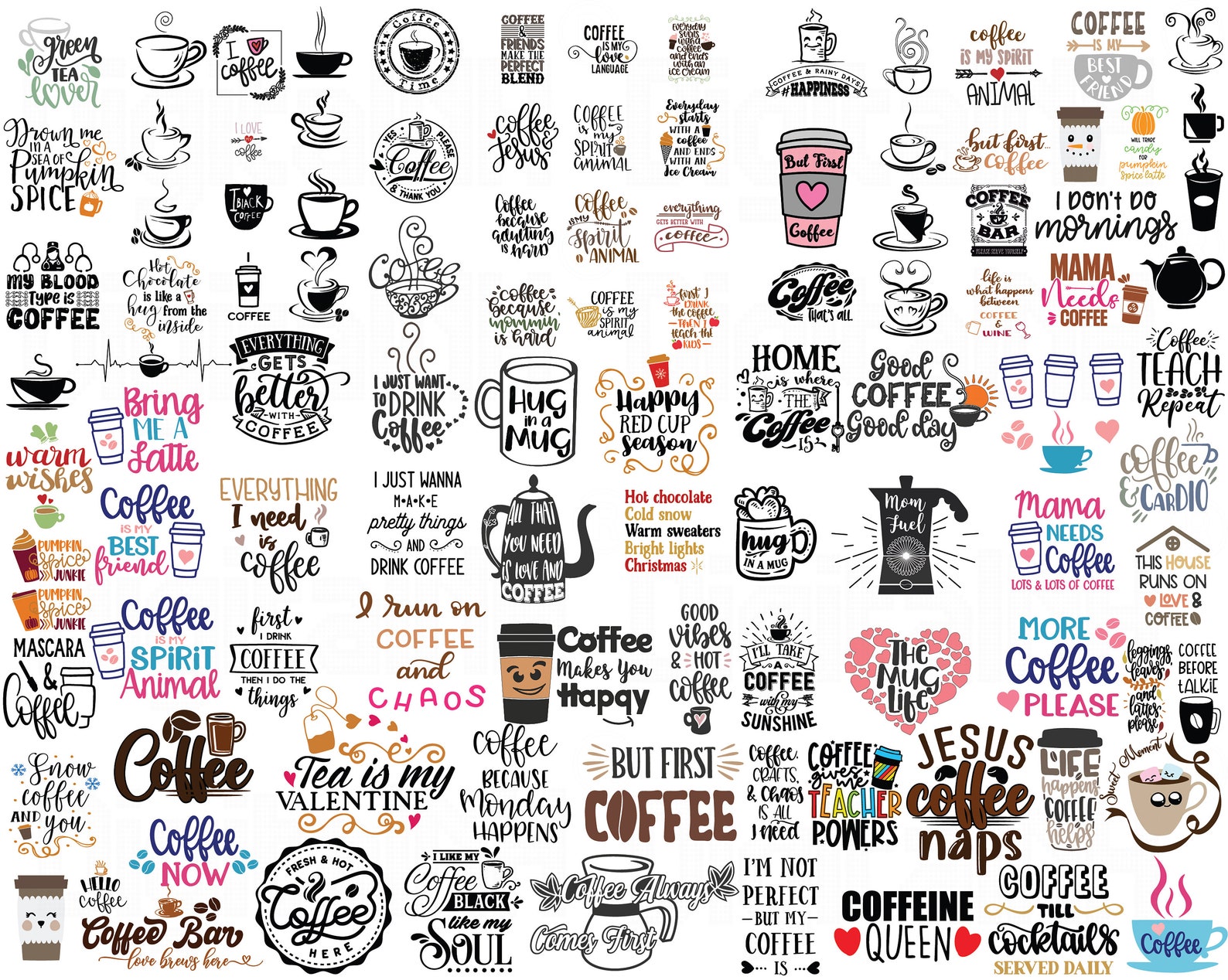 400 Coffee & Tea SVG Bundle Coffee SVG Bundle Tea SVG - Etsy Canada