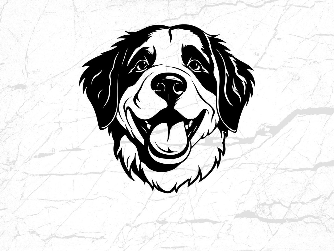 Saint Bernard Dog SVG, Digital Download for Cricut, Cute Dog Face ...