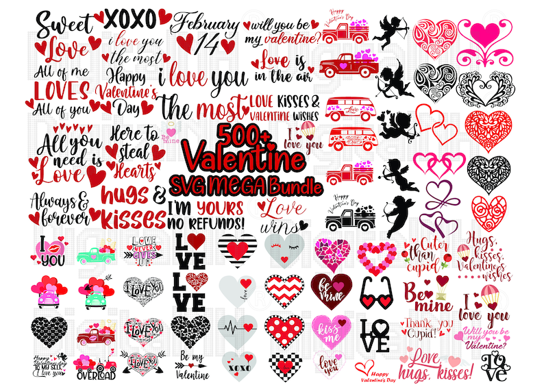 500 Valentine's Day SVG MEGA Bundle Valentine's Day - Etsy