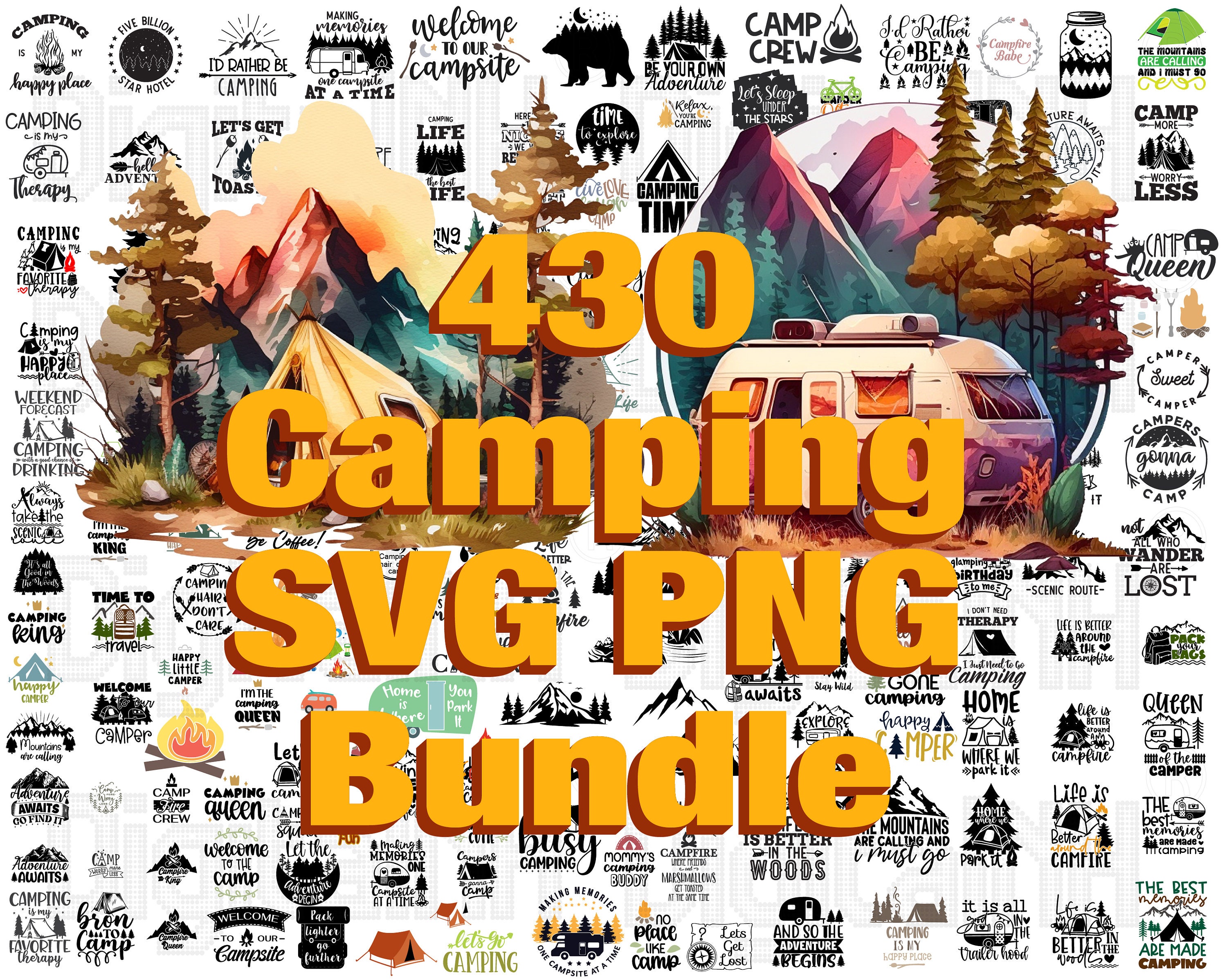 430 Camping SVG Bundle Camping SVG Camping PNG Campfire - Etsy UK