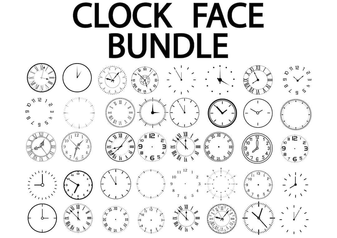 Clock Face SVG Bundle, Digital Download, DIY Clock Design, Wall Art ...