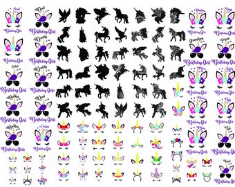 Unicorn Face SVG Unicorn Eyelashes Cut File Floral Unicorn - Etsy