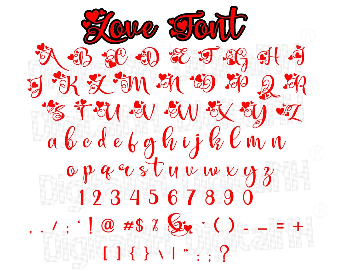 Love Font SVG, St Valentine's Day Font, Valentines Font Svg, Heart Font ...