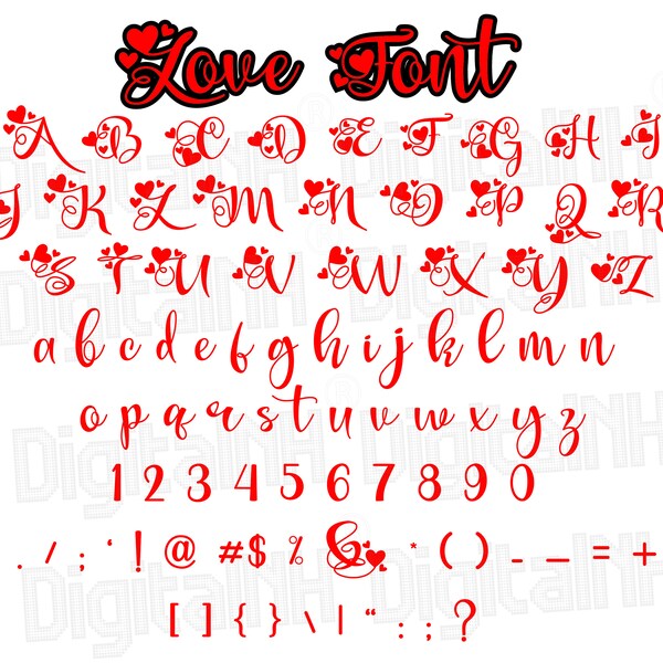 Love Font - Etsy