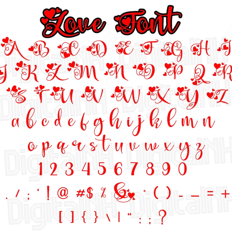 Heart Font Svg - Etsy