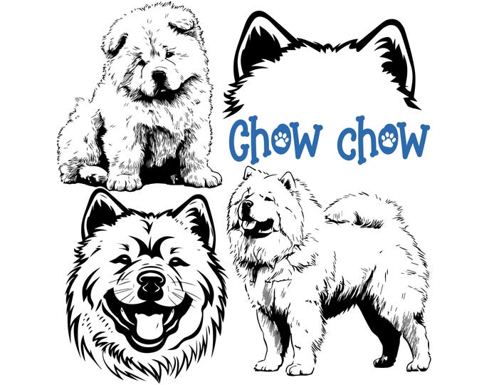 Chow Chow SVG PNG Bundle, Chow Chow Svg, Chow Chow Dog Svg, Dog Ear Svg ...