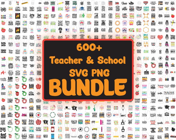 600+ Teacher & School SVG PNG Mega Bundle (digital Download) - Etsy ...