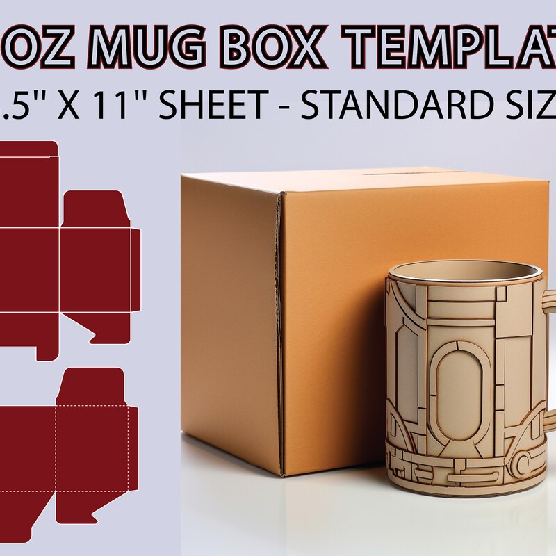 Mug Box Template - Etsy