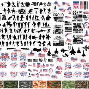 220+ Army SVG PNG Bundle, Military Svg Bundle, Soldier Svg, US Army Svg ...