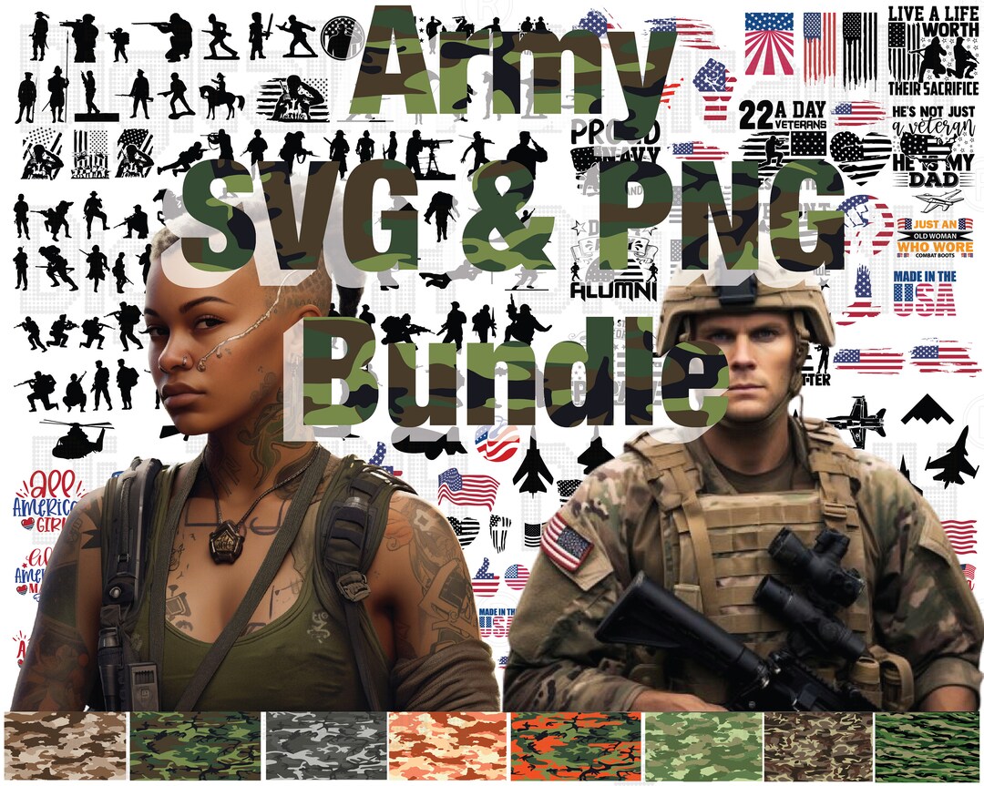 Army SVG PNG Bundle: Patriotic Military Designs (digital Download) - Etsy