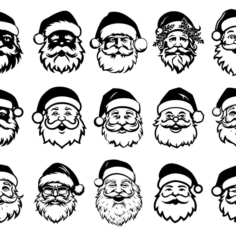 Santa Face Svg - Etsy