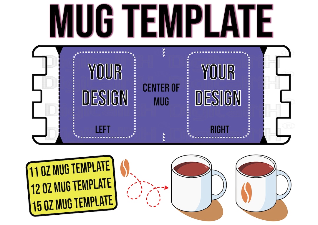 Mug Template SVG Set for 11,12 and 15 OZ MUG, Full Wrap Mug Svg, Mug ...