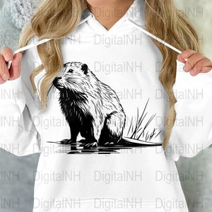Muskrat SVG, Digital Download Nutria Illustration, SVG File for Cutting ...