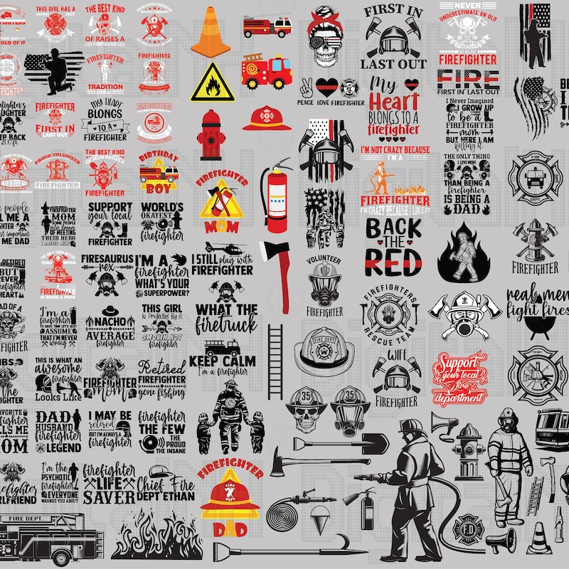 Firefighter Svg - Etsy