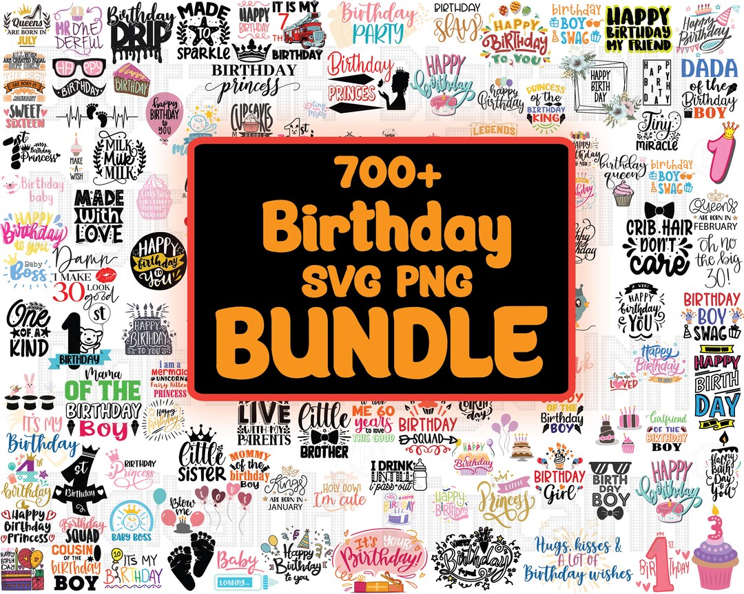 Birthday SVG PNG Bundle, Anniversary SVG, Birthday Svg, Birthday Gift ...