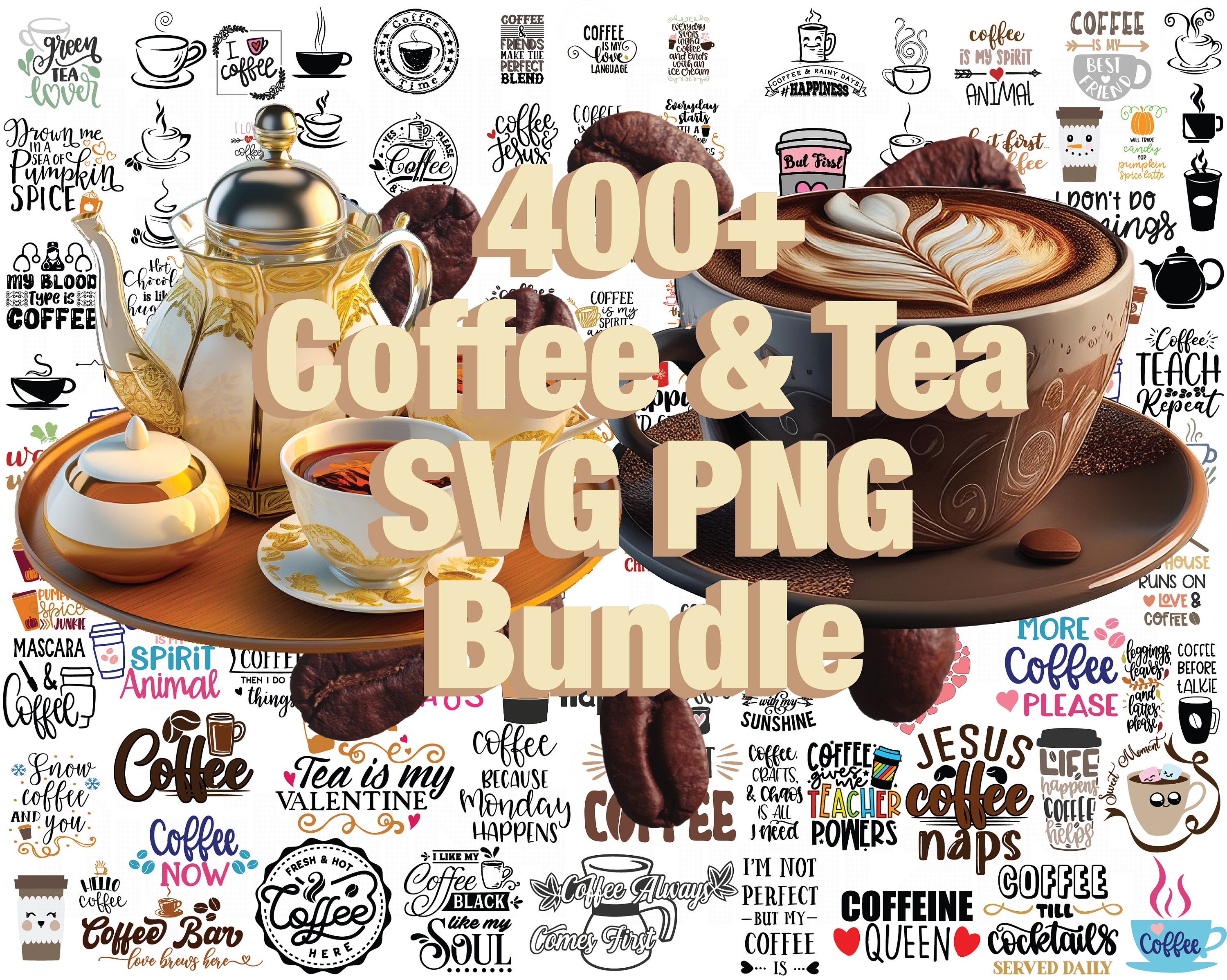 400+ Coffee & Tea SVG PNG Bundle: Craft Designs (digital File) - Etsy UK