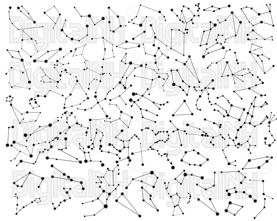 88 Constellations SVG PNG Mega Bundle: Star Zodiac Designs (instant ...