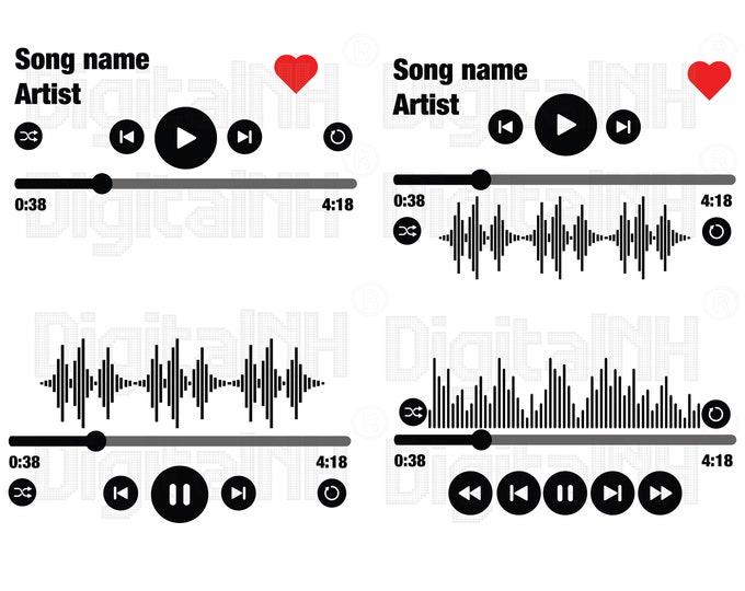 Music Player SVG Bundle: Audio Control Designs (digital File) - Etsy