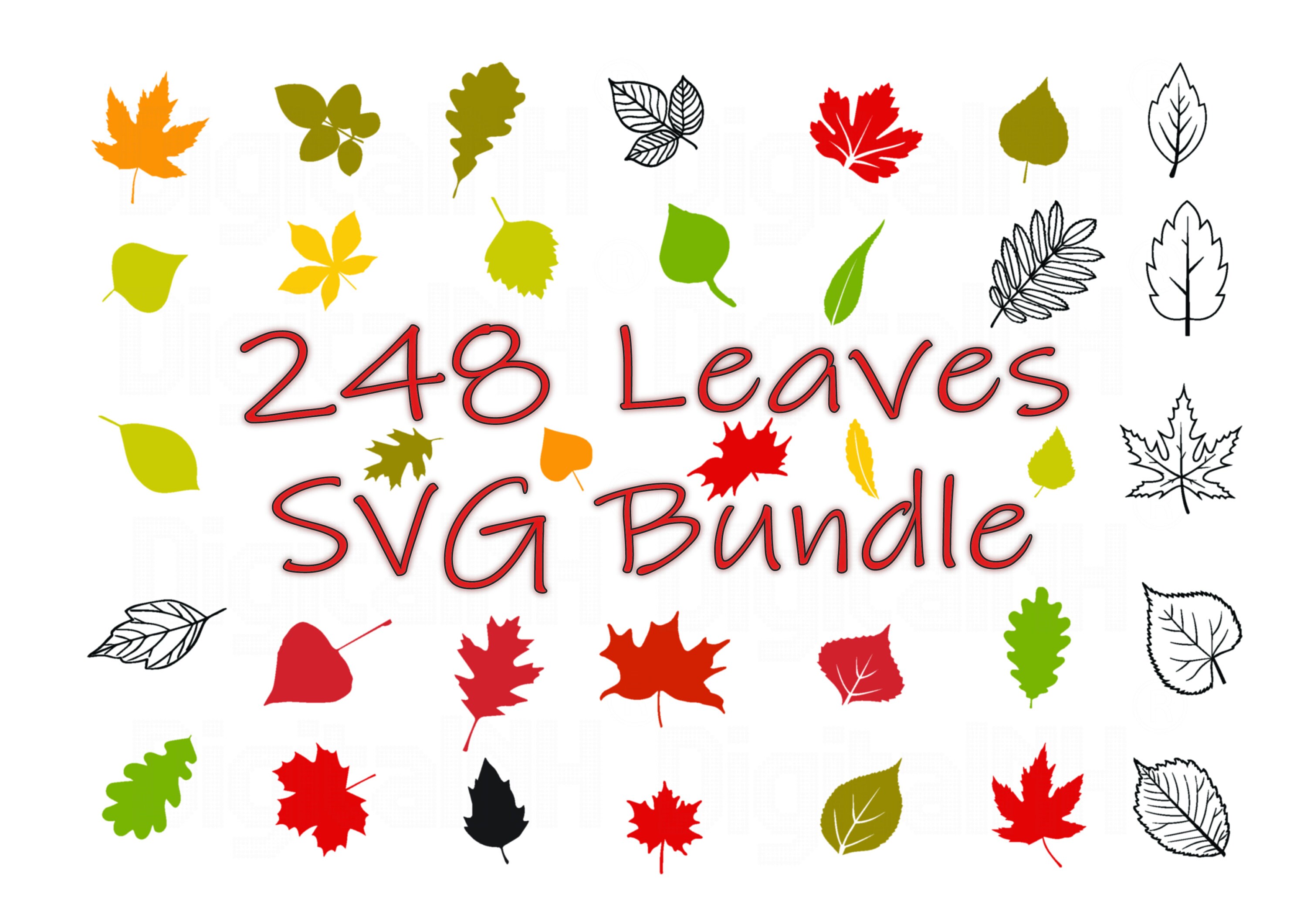 248 LEAVES SVG Bundle Botanical Svg Autumn Leaves Svg Hand - Etsy