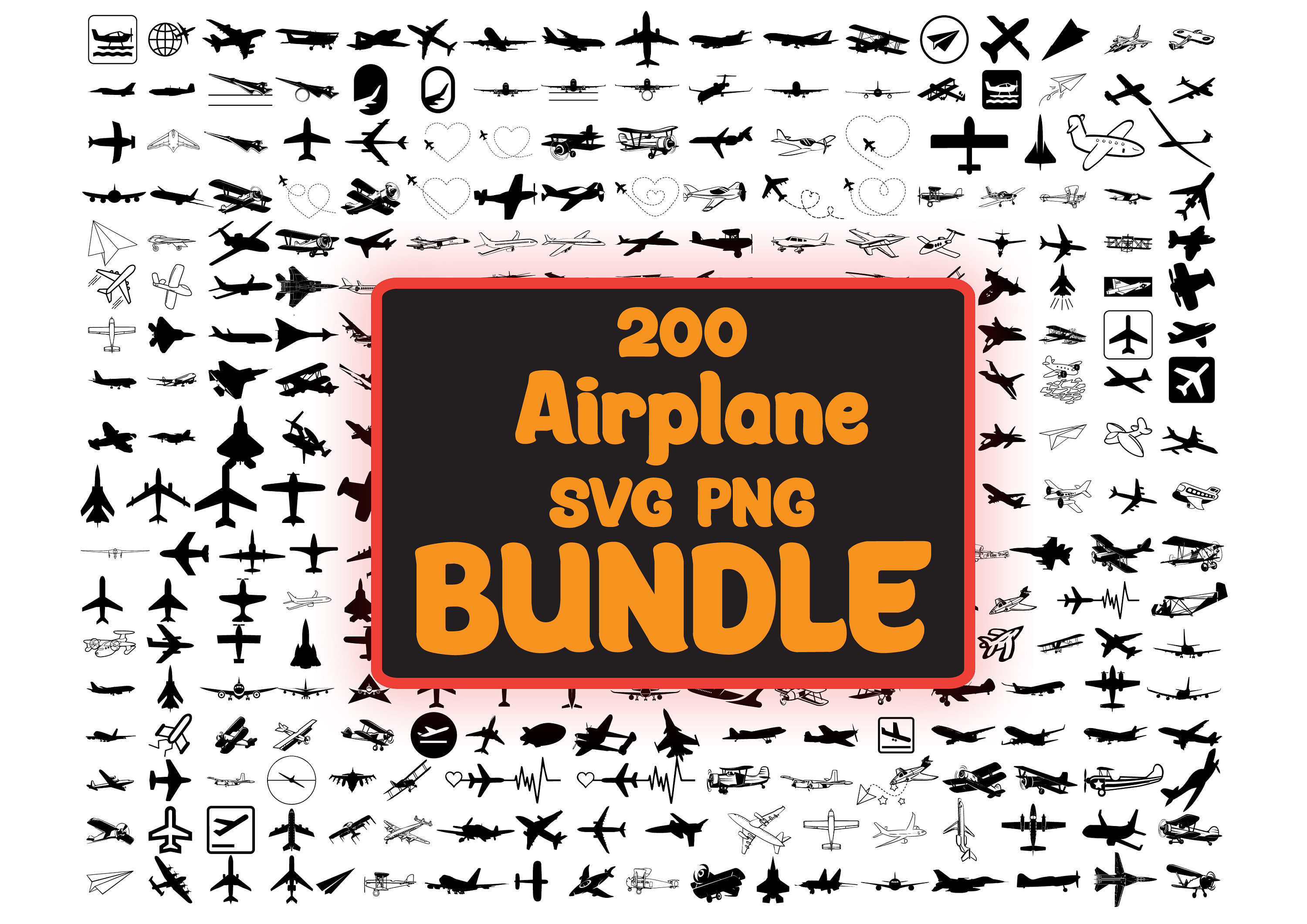 Paquete SVG de aviones: más de 200 diseños de aviación (descarga ...