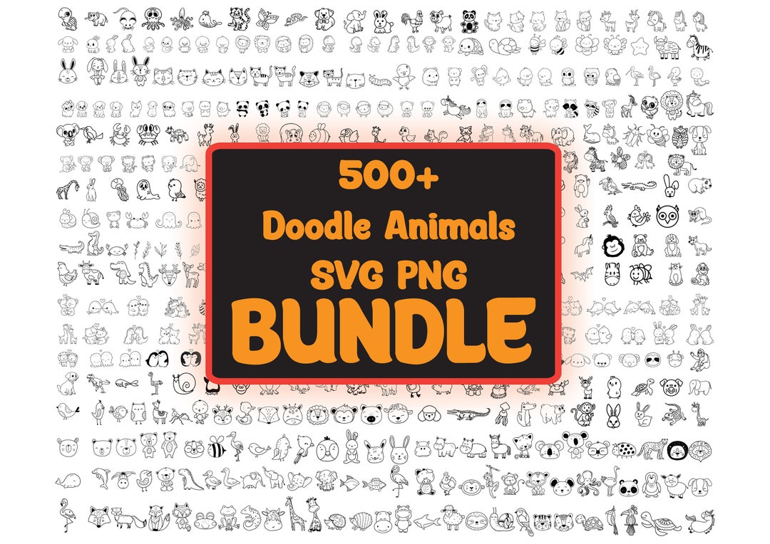 Doodle Animal SVG Mega Bundle, Doodles SVG Bundle, Doodle SVG, Doodle ...