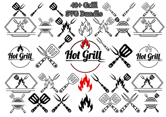 40 GRILL SVG Bundle BBQ Bundle Bbq Vector Grill Cutting and - Etsy