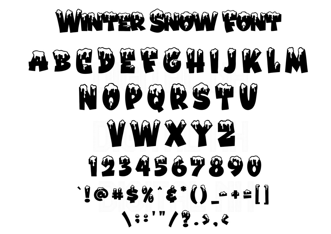 Winter Snow Font SVG, Christmas Font SVG, Snow Font Svg, Winter Svg ...