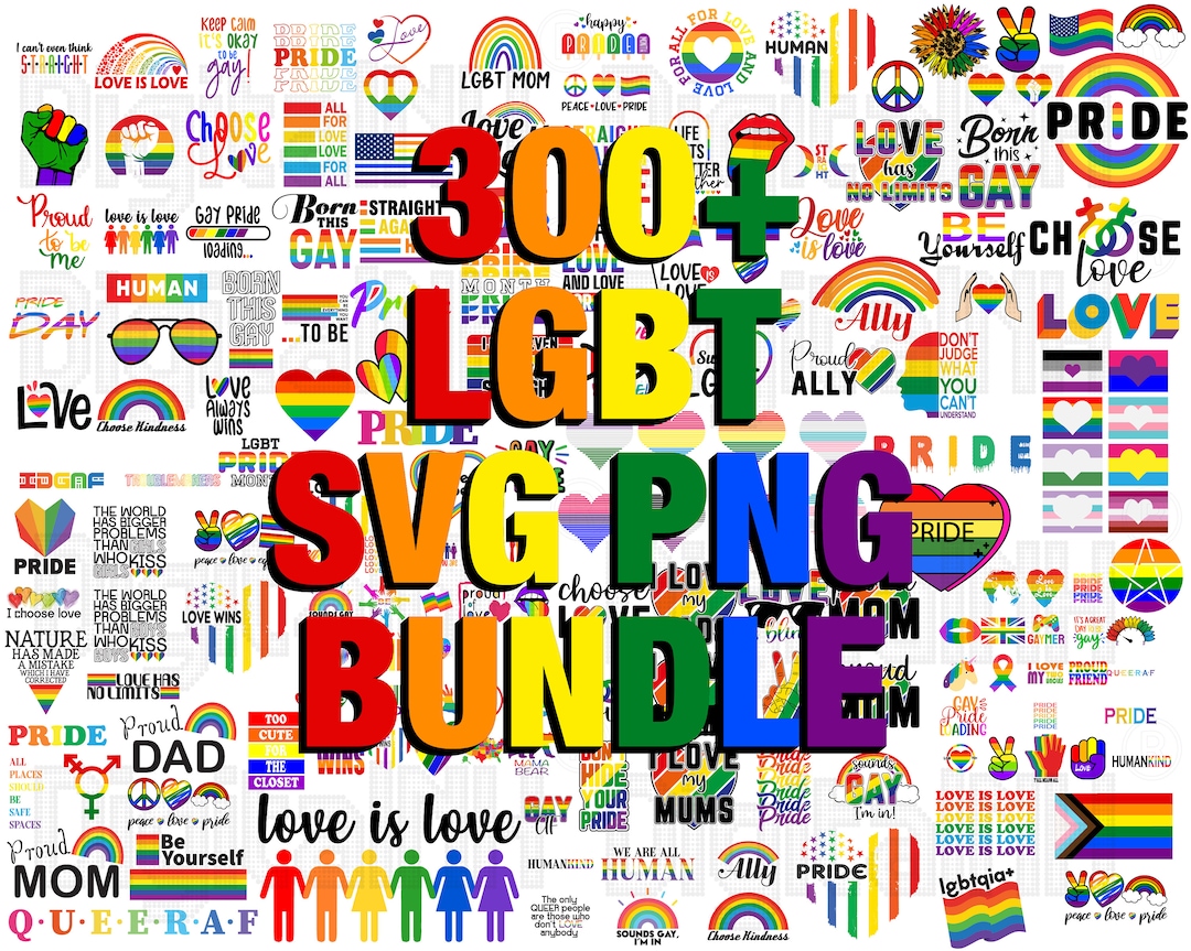 300+ LGBTQ Pride SVG Bundle: Rainbow Designs (digital File) - Etsy