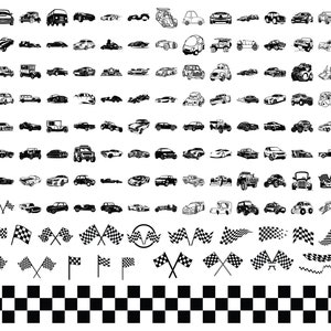 154 voitures SVG PNG Bundle, voiture svg, svg course, voiture de course ...