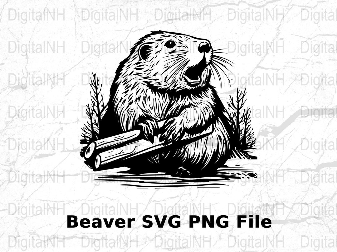 Woodland Beaver SVG File, Digital Download, Animal Vector Illustration ...