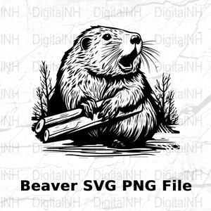 Woodland Beaver SVG File, Digital Download, Animal Vector Illustration ...