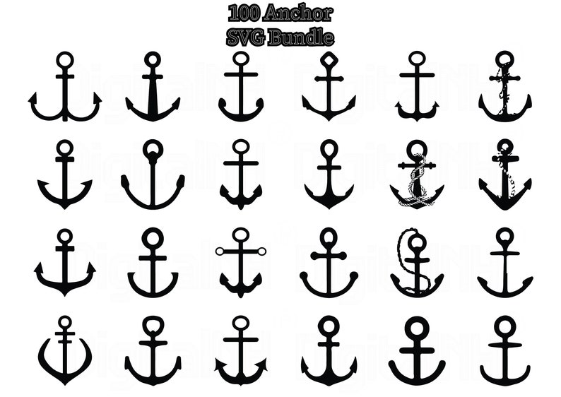 100 ANCHOR SVG BUNDLE Nautical Svg Boat Anchor Svg Us Navy - Etsy