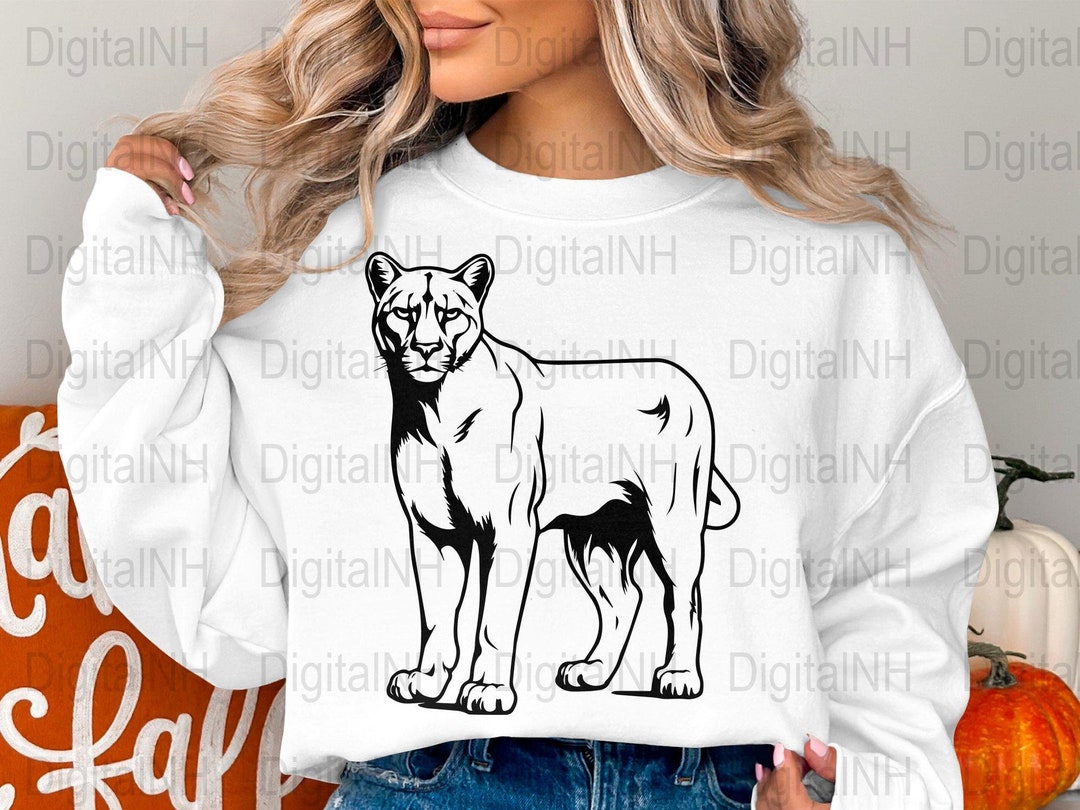 Cougar SVG File: Puma Wildlife Art, T-shirt Design (digital Download ...