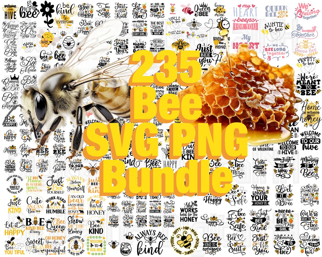 235 Bee SVG Bundle, Bee PNG Bundle, Bee SVG, Honey Svg, Bumblebee Svg ...