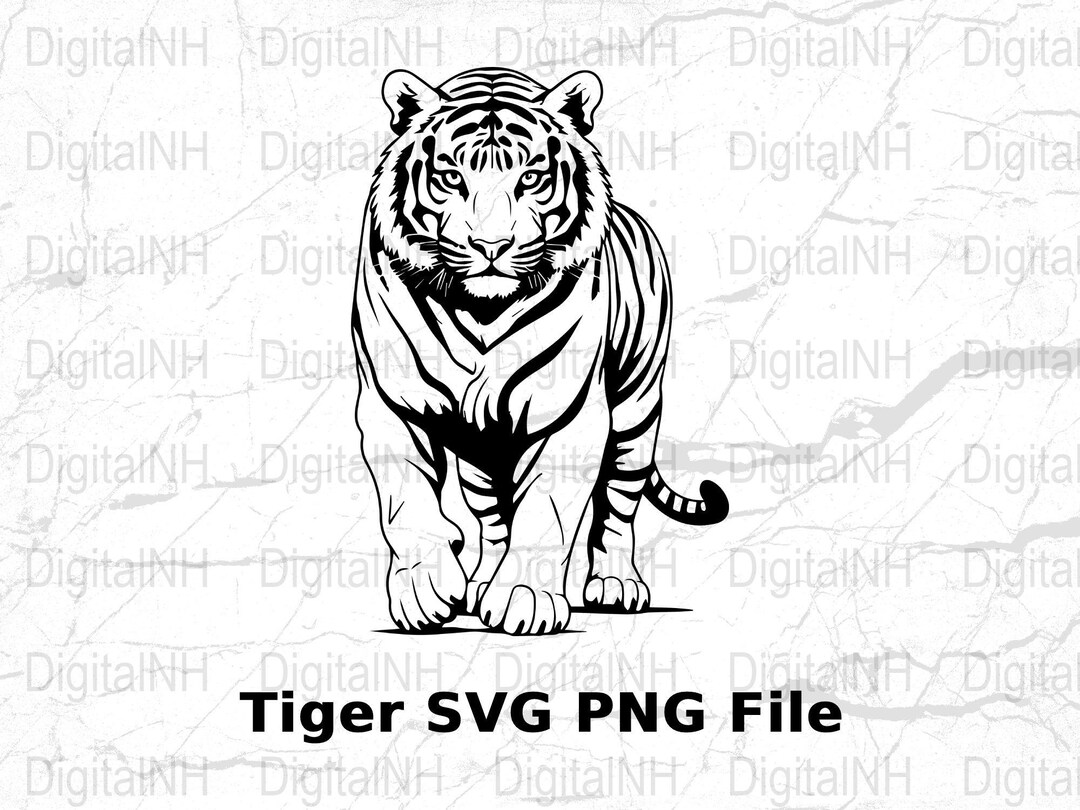 Tiger SVG, PNG Digital Download, Majestic Tiger Clipart, Vector Animal ...