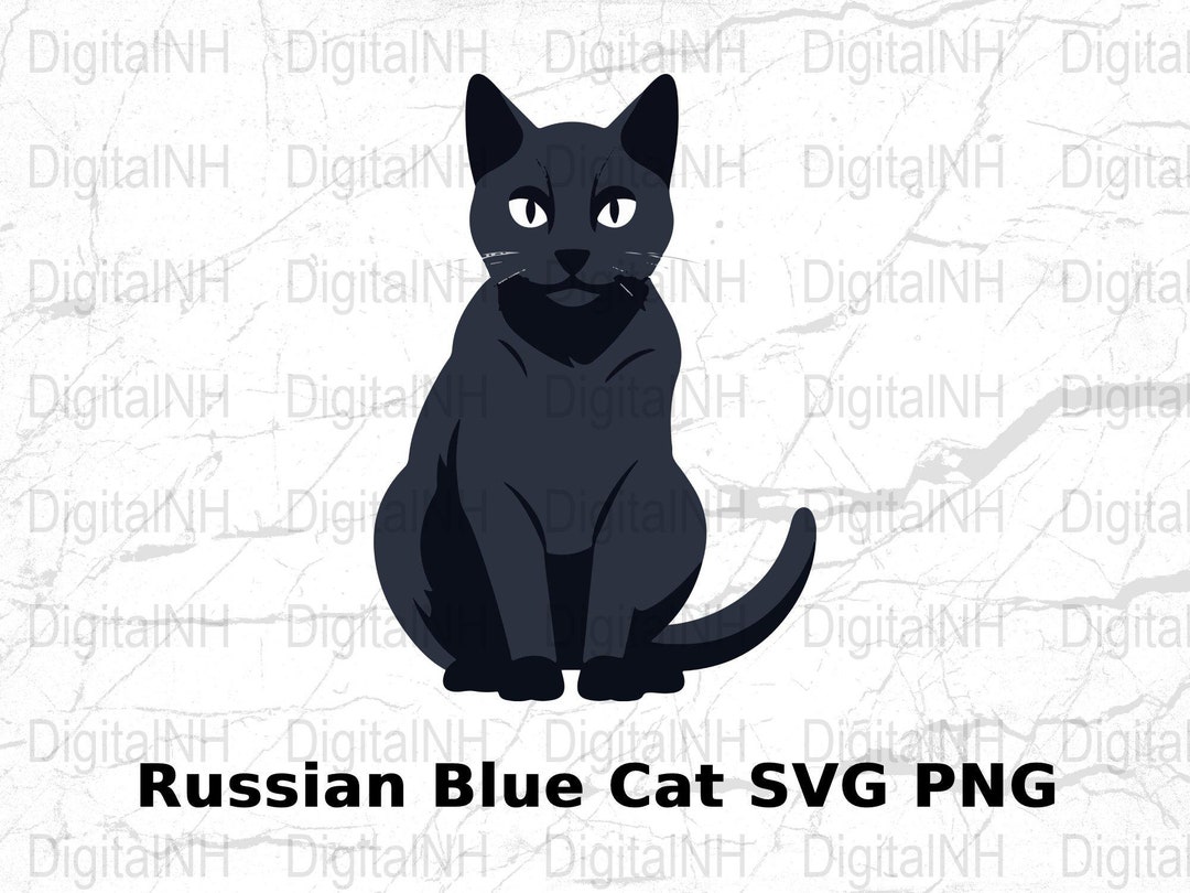 Russian Blue Cat SVG File, Digital Download for Cricut, Silhouette ...
