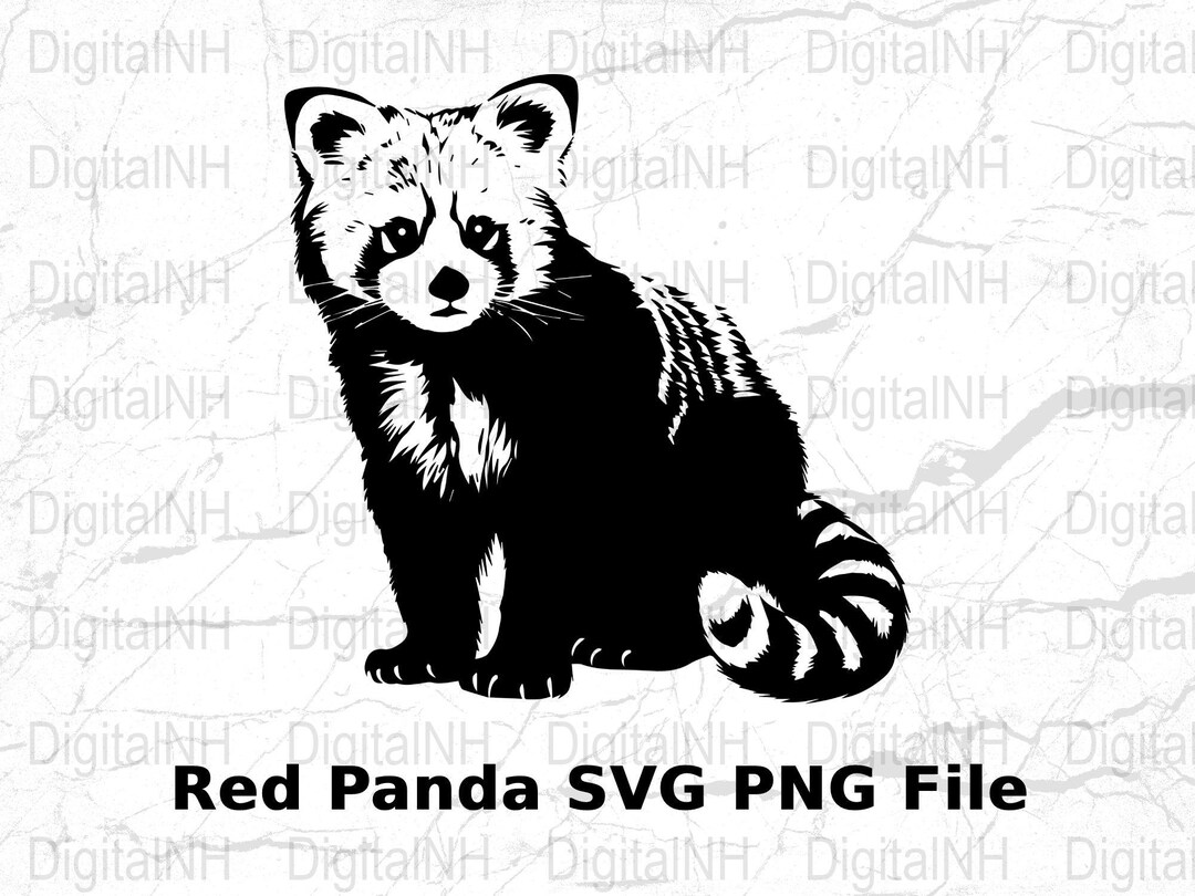 Cute Red Panda SVG File for Cricut, Printable Red Panda PNG Clipart ...