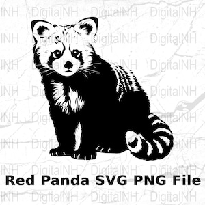 Cute Red Panda SVG File for Cricut, Printable Red Panda PNG Clipart ...