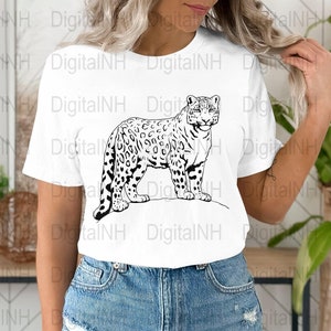 Snow Leopard SVG File, Digital Download, Wildlife Vector Art, Jungle ...