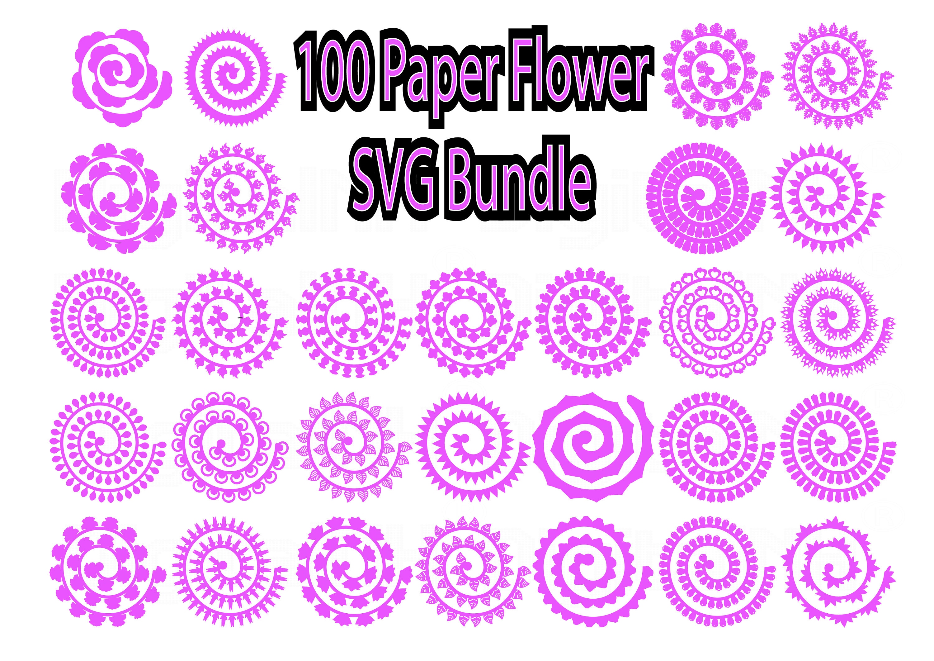 100 Rolled Flower SVG Bundle Paper Flower SVG Bundle FLOWER - Etsy
