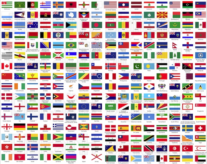 World Flags Garland Etsy
