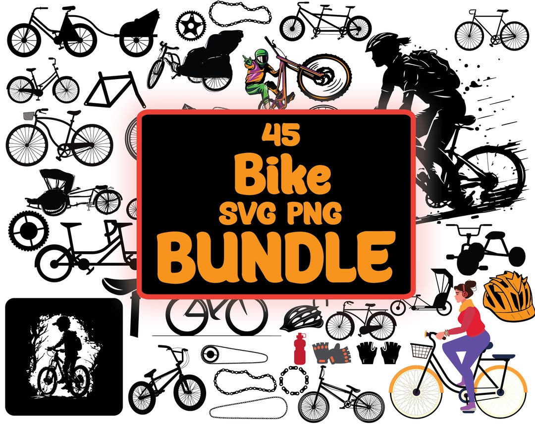 Bike SVG PNG Bundle, Bike SVG, Biker Svg, Female Biker Svg, Cycling Svg ...