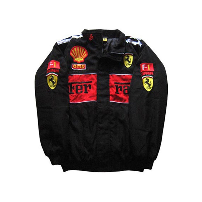 Ferrari Racing F1 Jacket Black With Red Trim NASCAR Jacket - Etsy