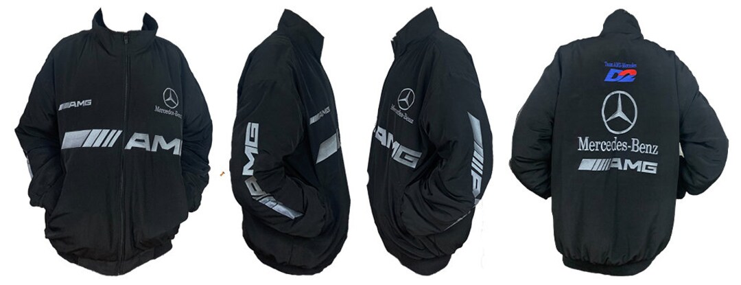 Mercedes Benz AMG Racing Jacket Black NASCAR Jacket Vintage Jacket ...
