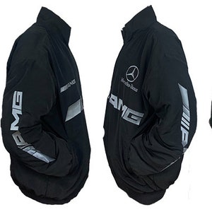 Mercedes Benz AMG Racing Jacket Black NASCAR Jacket Vintage Jacket ...