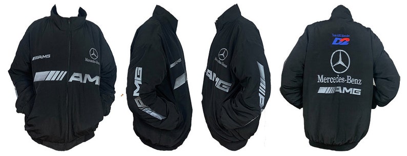 Mercedes Benz AMG Racing Jacket Black NASCAR Jacket Vintage Jacket ...